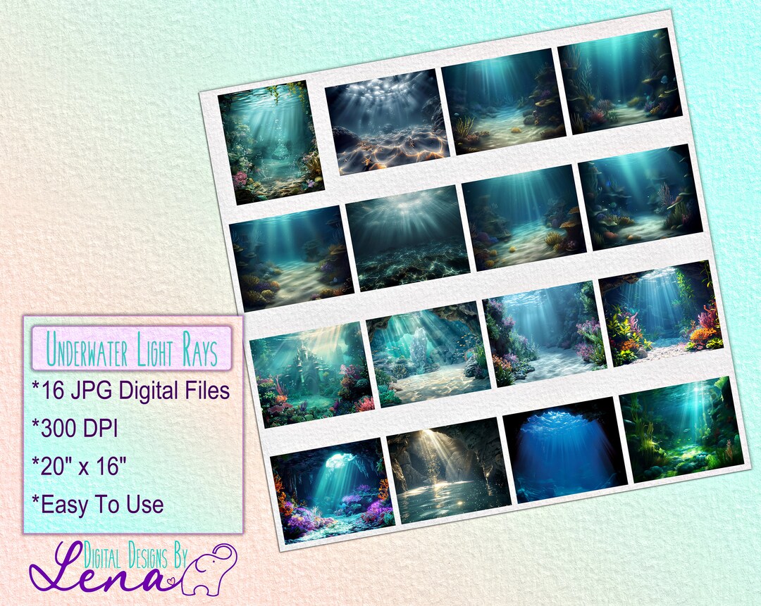 Underwater Lightrays: Digital Backdrop for Photo Storytelling, Composite Photography - Etsy