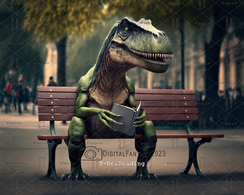 T-rex Reading, Digital Background, Fantasy, Composite, Dinosaur ...