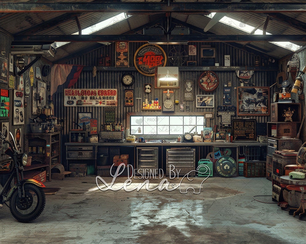 Mechanic Shop Digital Background, Bundle of 8, Composite Photography - Etsy