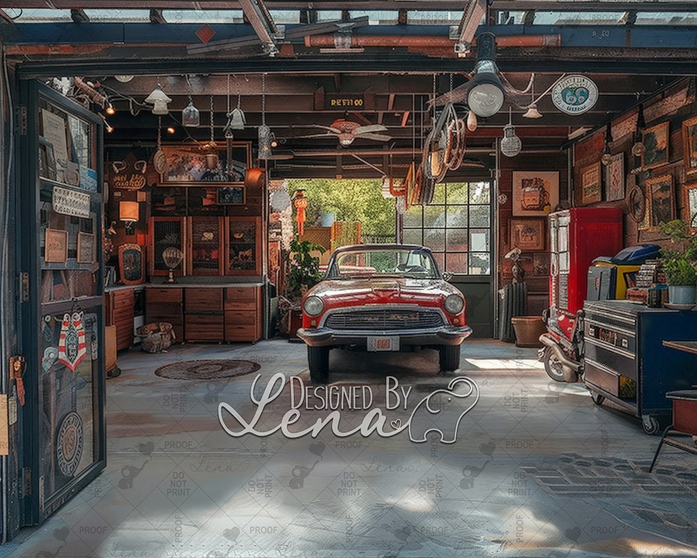 Mechanic Shop Digital Background, Bundle of 8, Composite Photography - Etsy