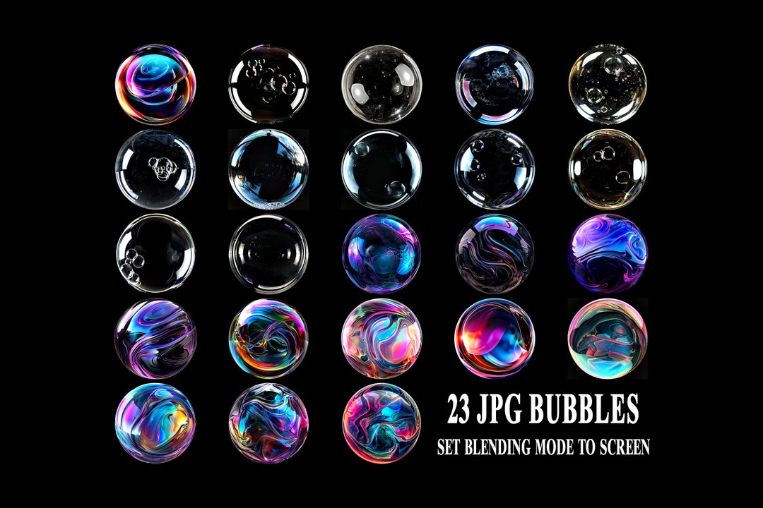 23 Realistic Bubble Overlays - Digital Download for Photo Editing ...
