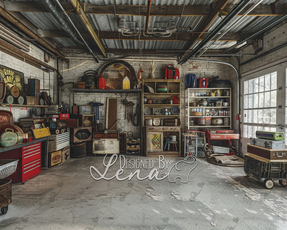 Mechanic Shop Digital Background, Bundle of 8, Composite Photography - Etsy
