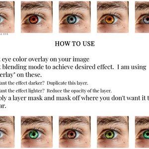 Eye Color Overlays: Digital Overlays for Photo Storytelling, Composite ...