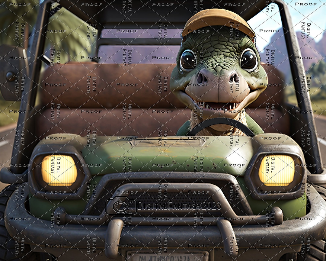 Dino Driving Jeep, Digital Background, Fantasy, Composite, Dinosaur ...