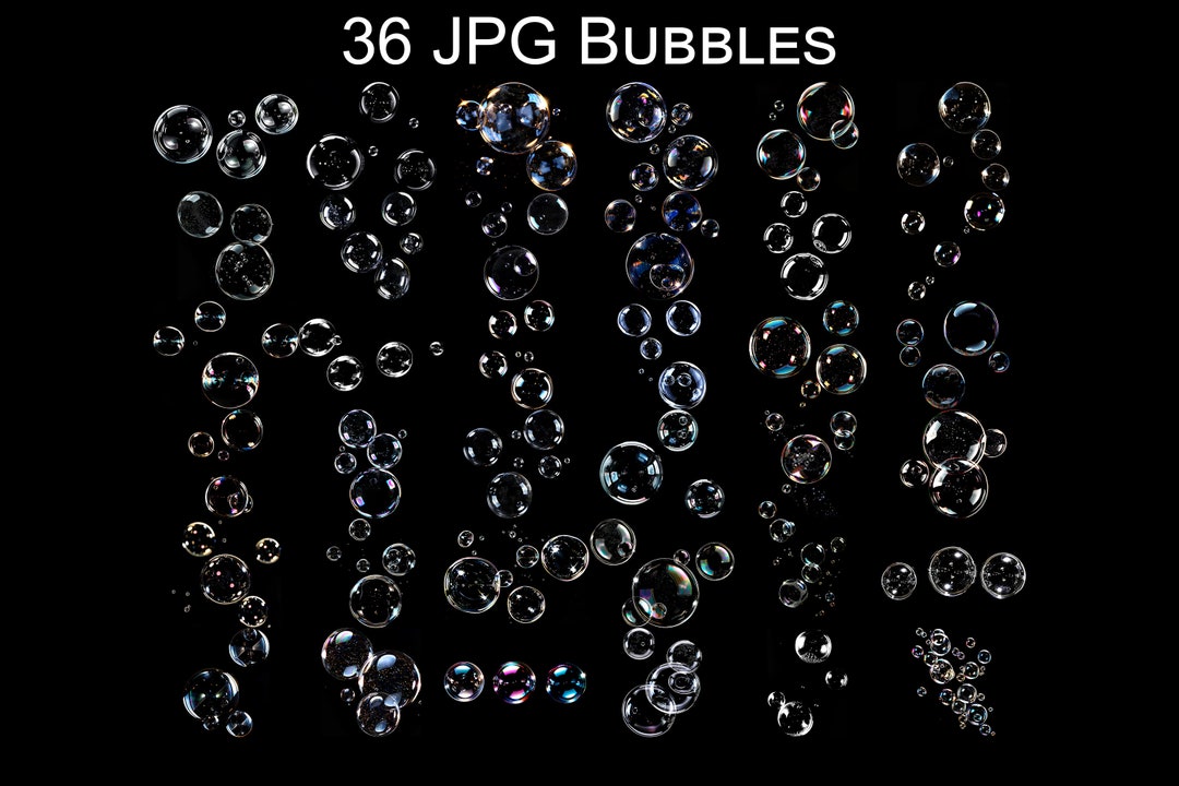 36 Realistic Bubble Overlays - Digital Download for Photo Editing ...