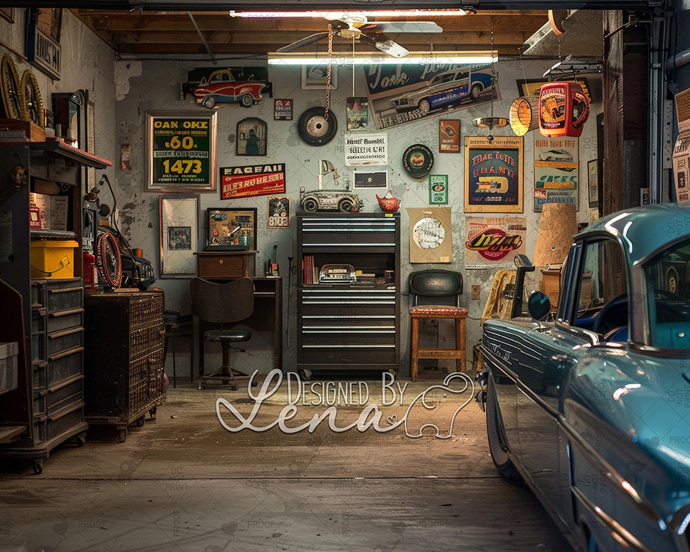 Mechanic Shop Digital Background, Bundle of 8, Composite Photography - Etsy