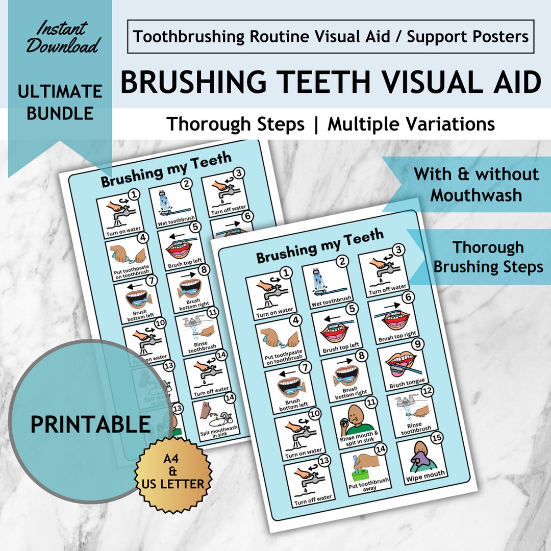 Brushing My Teeth Sequence ADL Visual Aid for Kids - Etsy