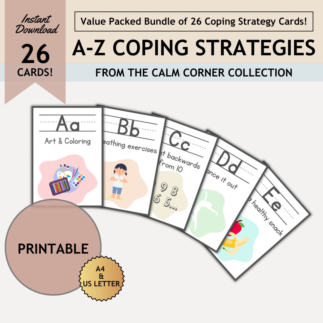 Coping Strategies Cards Kids Anxiety Calming Skills Calm - Etsy UK