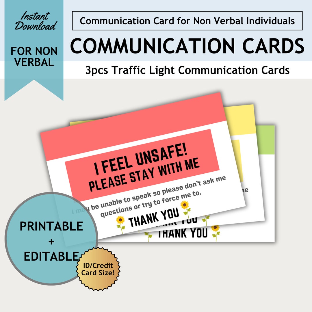 Traffic Light Communication Cards Non Verbal Aid Kids - Etsy