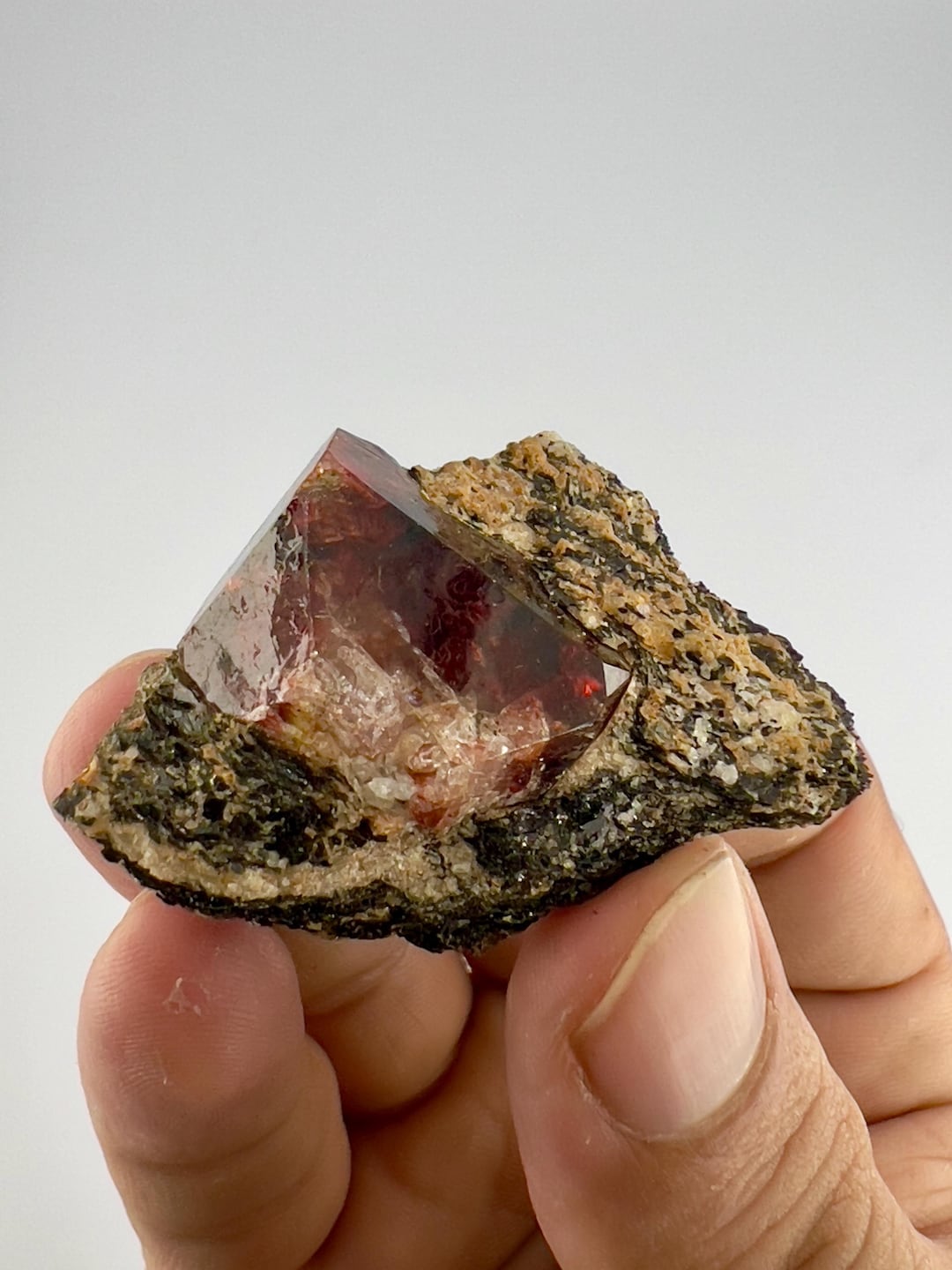 Beautiful Red Zircon Crystal on Matrix / Zircon Crystal / Zircon ...