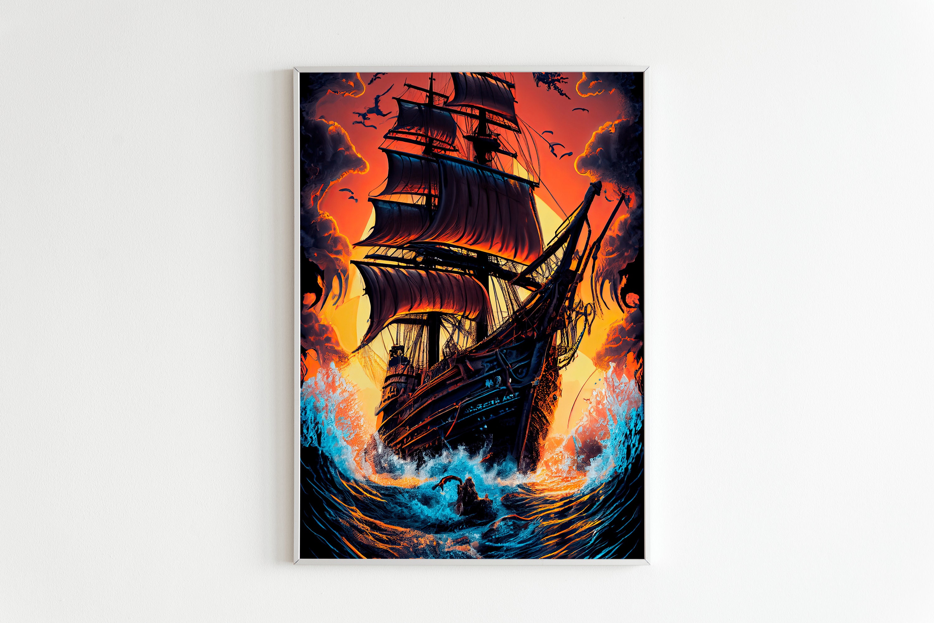 Pirate Ship Digital Art - Etsy