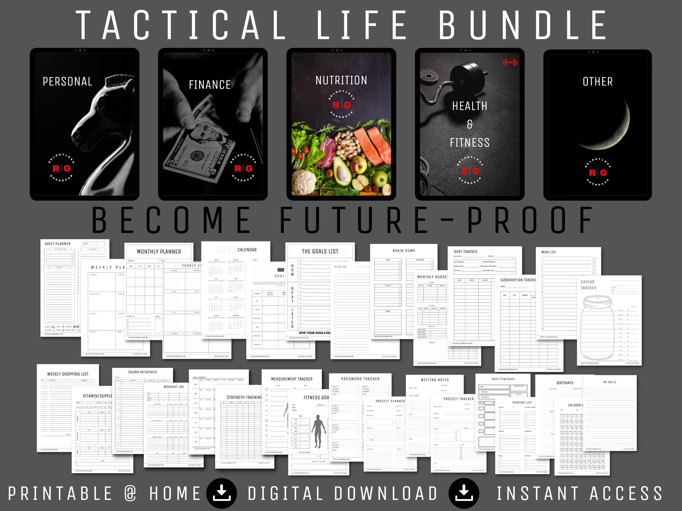 Life Planner Bundle Tactical Printable Planner 2023 Printable Planner ...