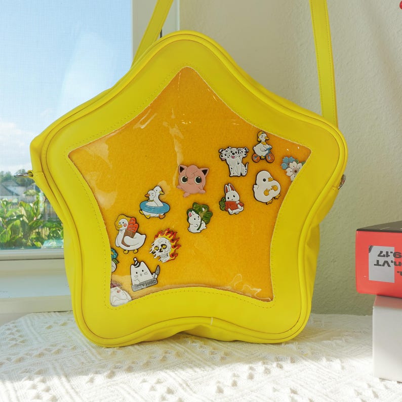 Star Ita Bag Crossbody, Kawaii Pin Display Cross Body, Clear Window ...