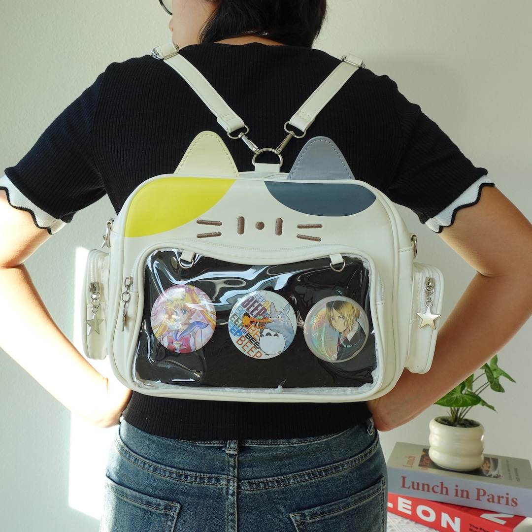 Kawaii Cat Ita Bag: Pin Display Crossbody Backpack, Two Inserts - Etsy
