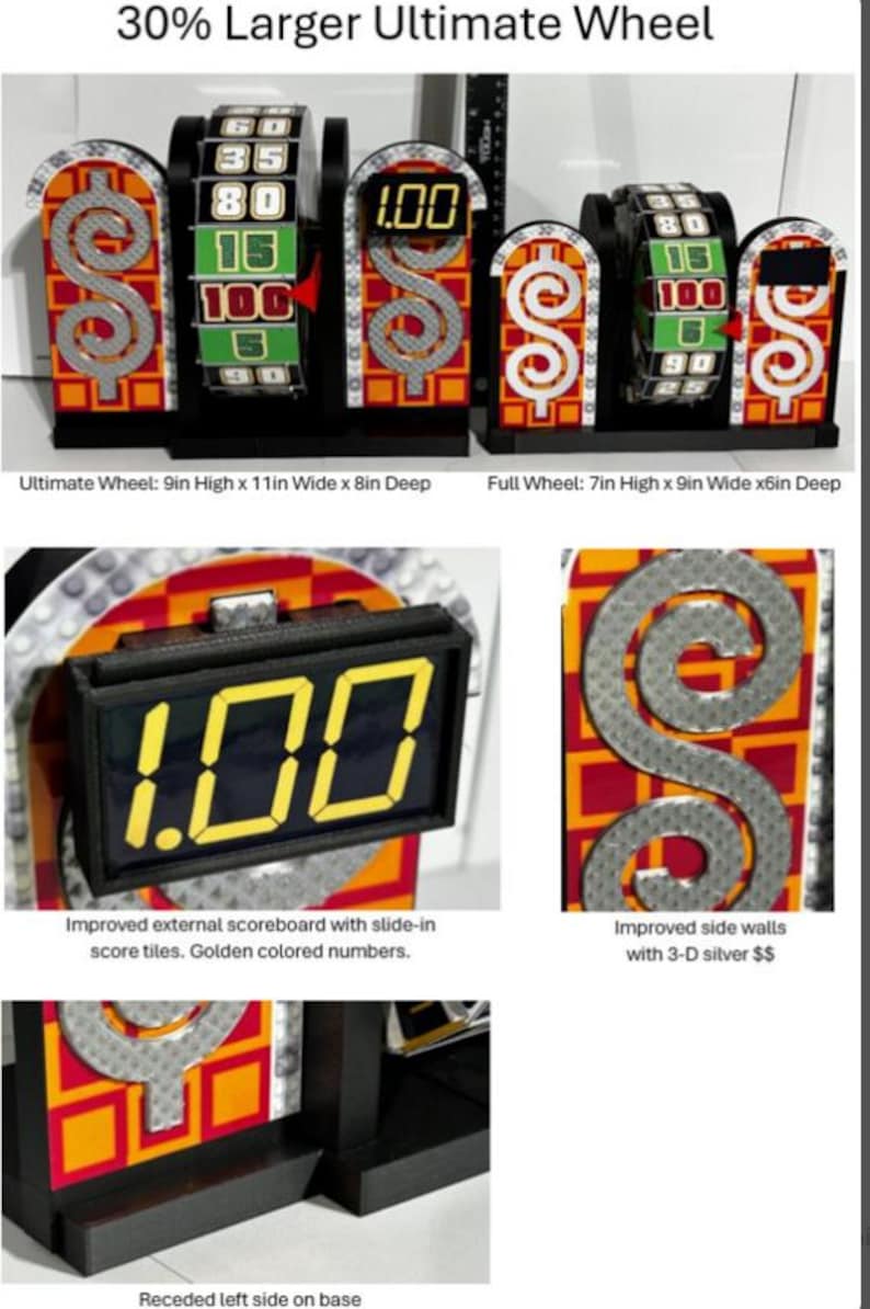 Price is Right Wheel 1978 and 1989 Version W/scoreboard- 7 in Tall X 9 ...
