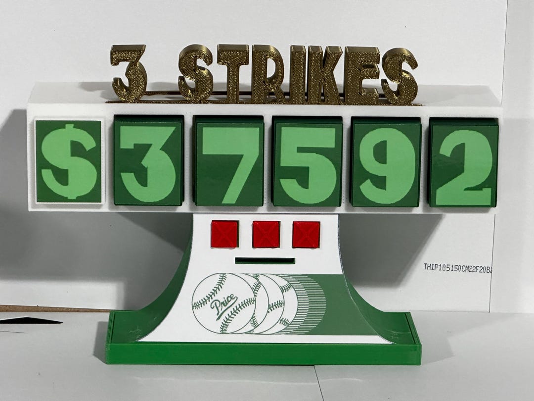 The Price is Right *retro* "3 Strikes" Pricing Game - 5 Inches High X 7 ...
