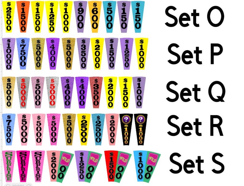 Wheel of Fortune - Wheel Wedges (2 Inches Long) to Go With Wheel-of ...