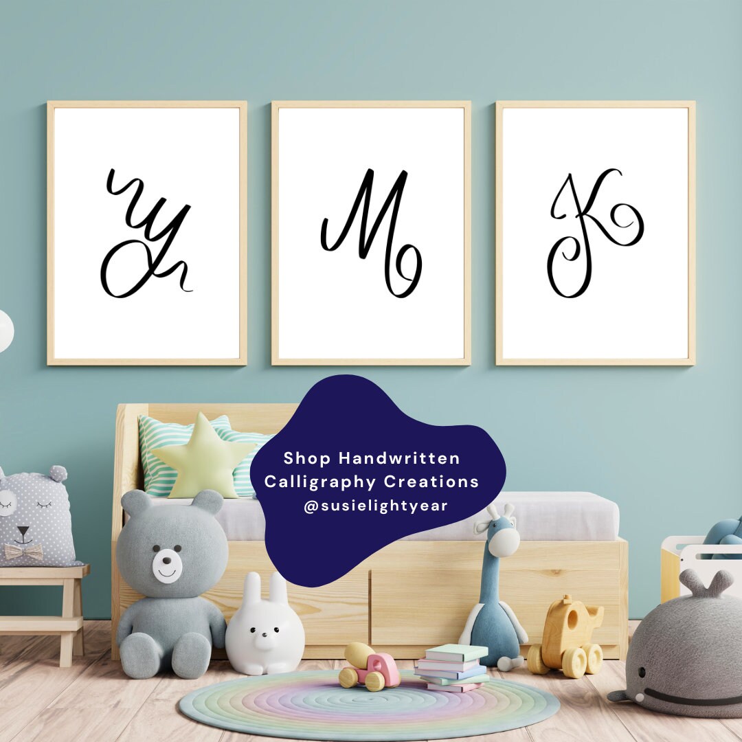 Letter Y | Calligraphy Wall Art Print | Initial | Alphabet | Monogram ...