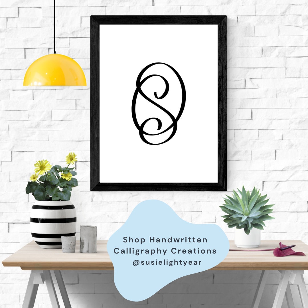 Letter Q | Calligraphy Wall Art Print | Initial | Alphabet | Monogram ...