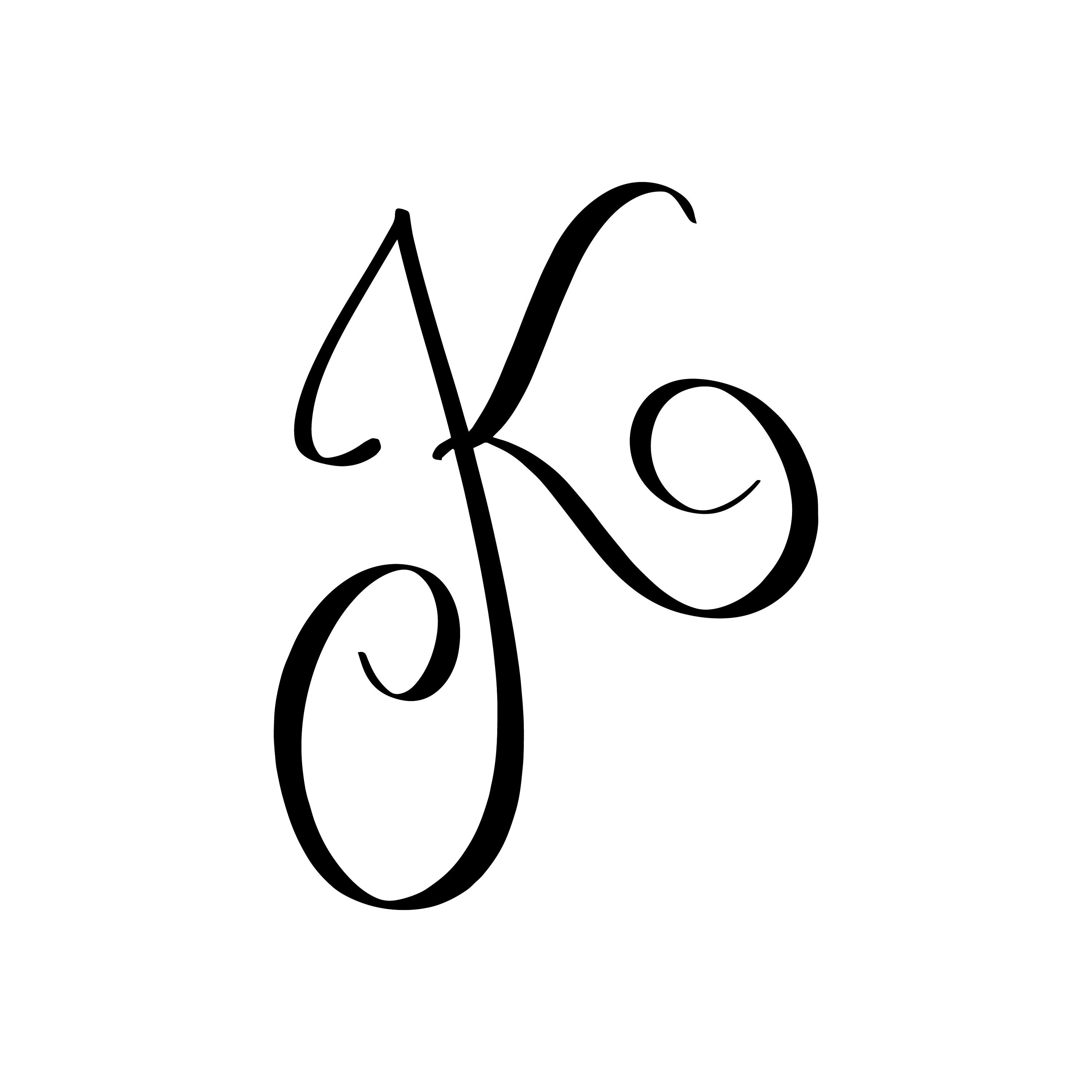 Letter K | Calligraphy Wall Art Print | Initial | Alphabet | Monogram ...