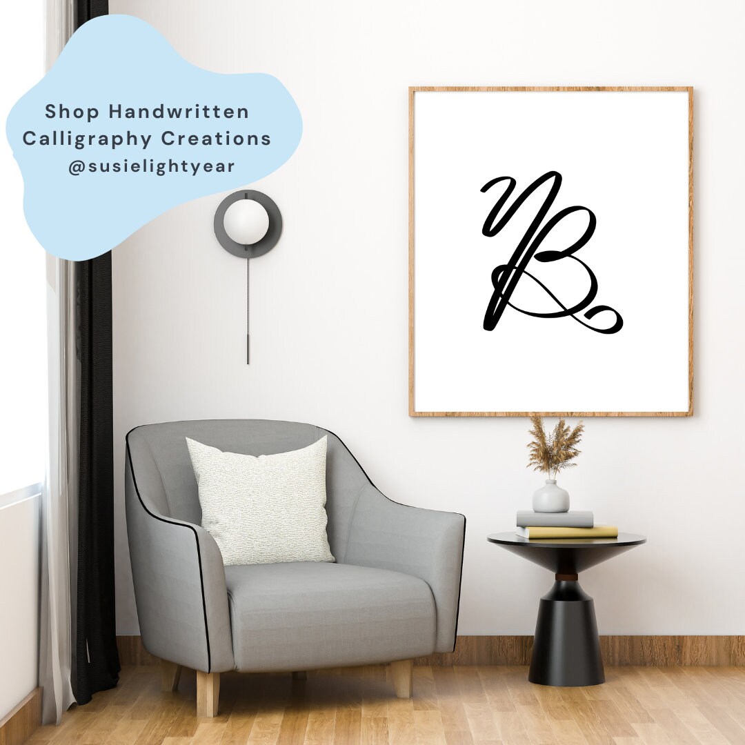 Letter "b" Handwritten Calligraphy Art Print by Susielightyear ...