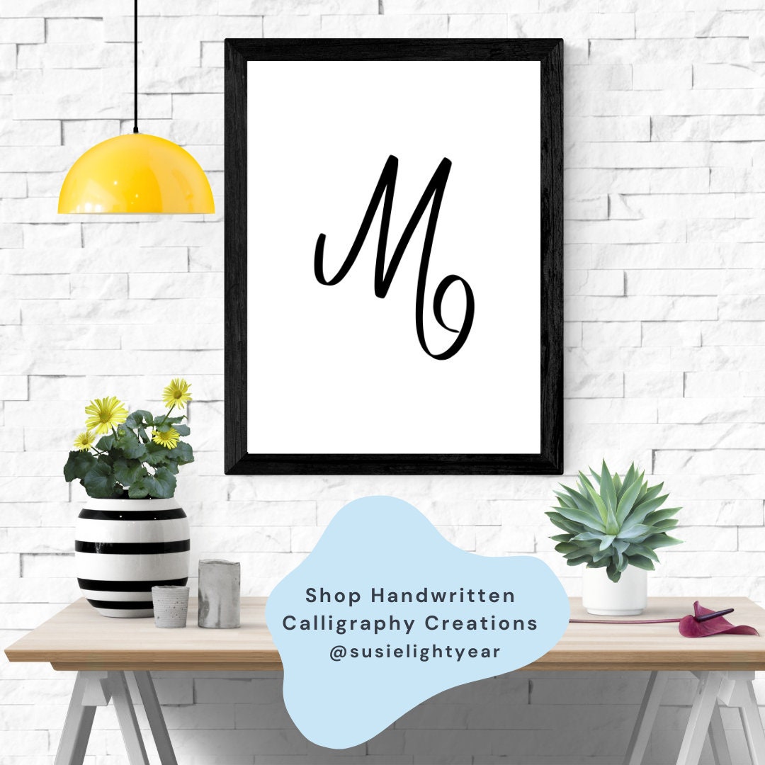 Letter "m" Handwritten Calligraphy Art Print by Susielightyear ...