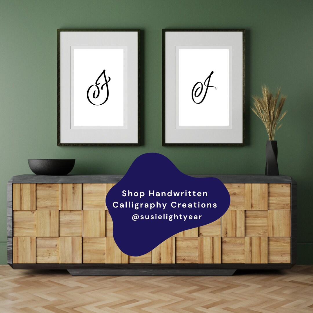 Letter F | Calligraphy Wall Art Print | Initial | Alphabet | Monogram ...