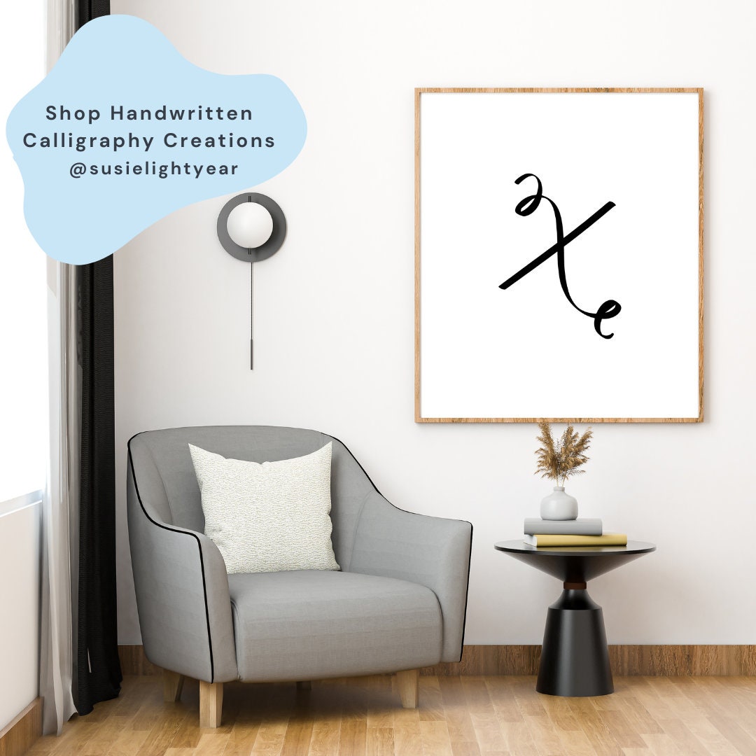 Letter X | Calligraphy Wall Art Print | Initial | Alphabet | Monogram ...