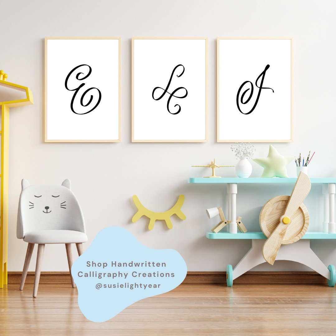 Letter "e" Handwritten Calligraphy Art Print by Susielightyear ...
