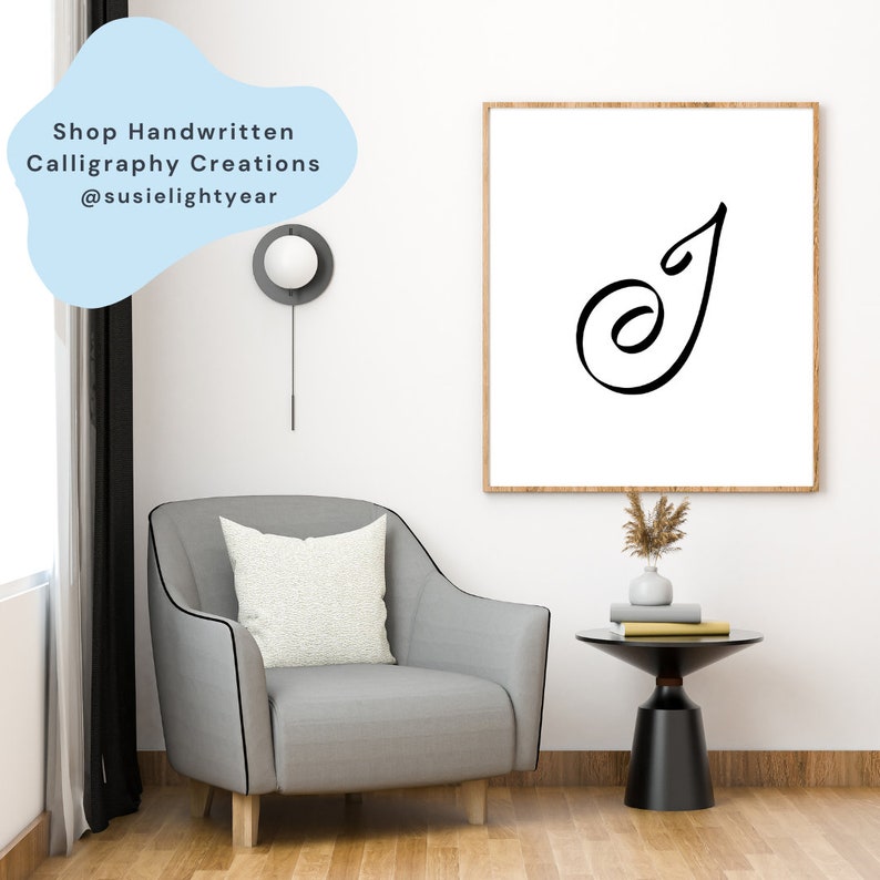 Letter T Calligraphy Wall Art Print Initial Alphabet Monogram ...