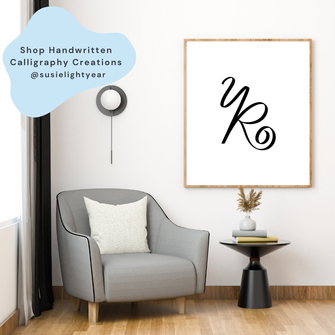 Letter R | Calligraphy Wall Art Print | Initial | Alphabet | Monogram ...