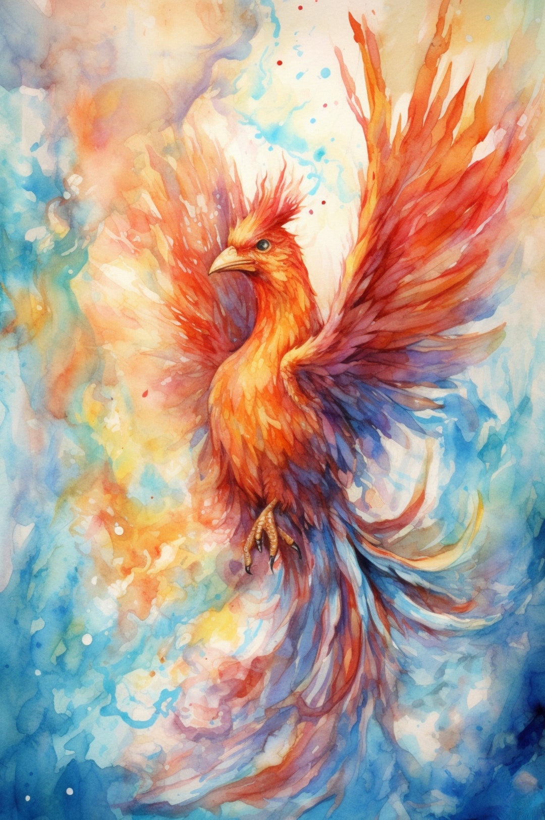 Water-colored Phoenix G - Etsy