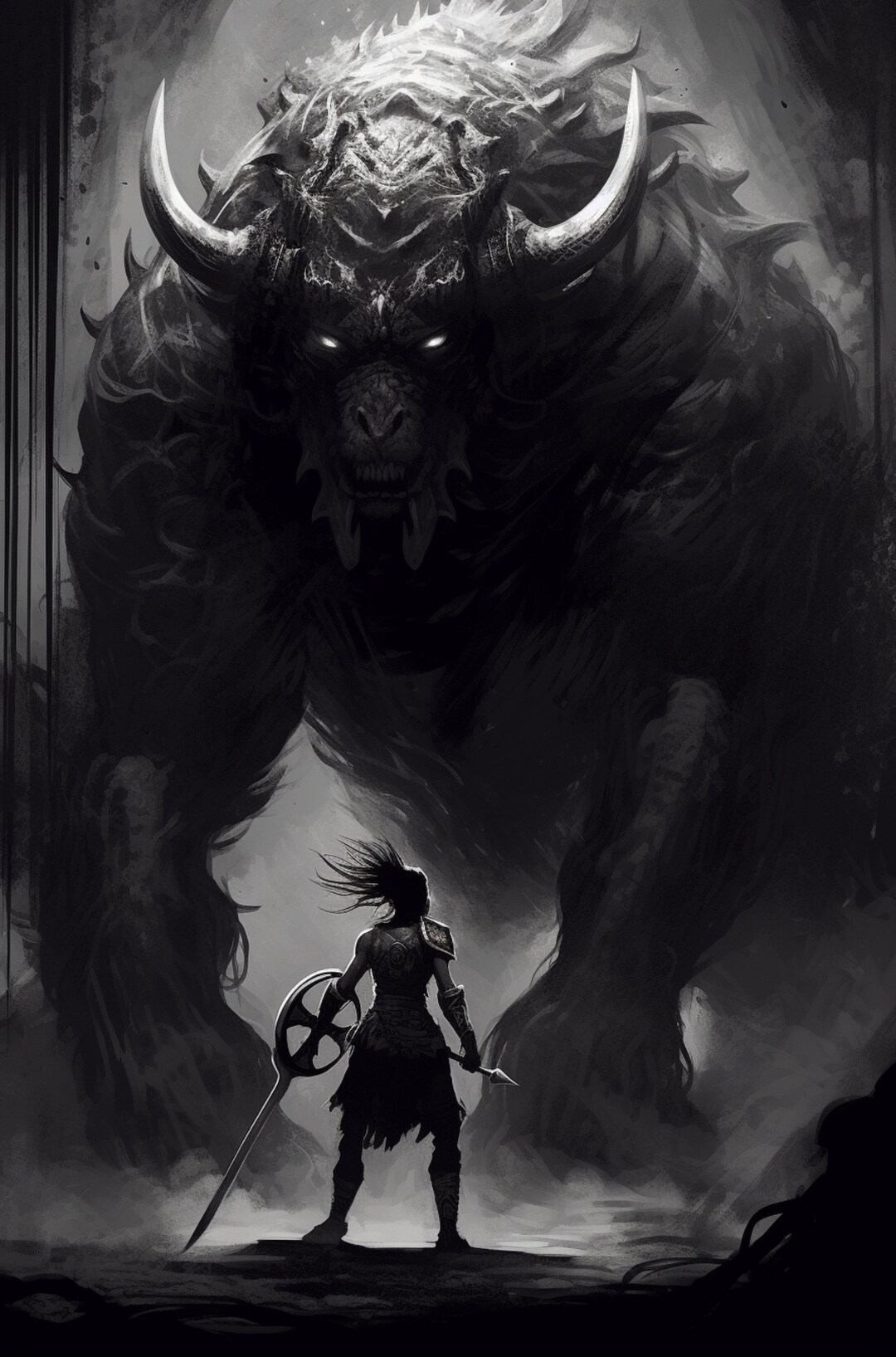 Warrior Vs Beast B - Etsy