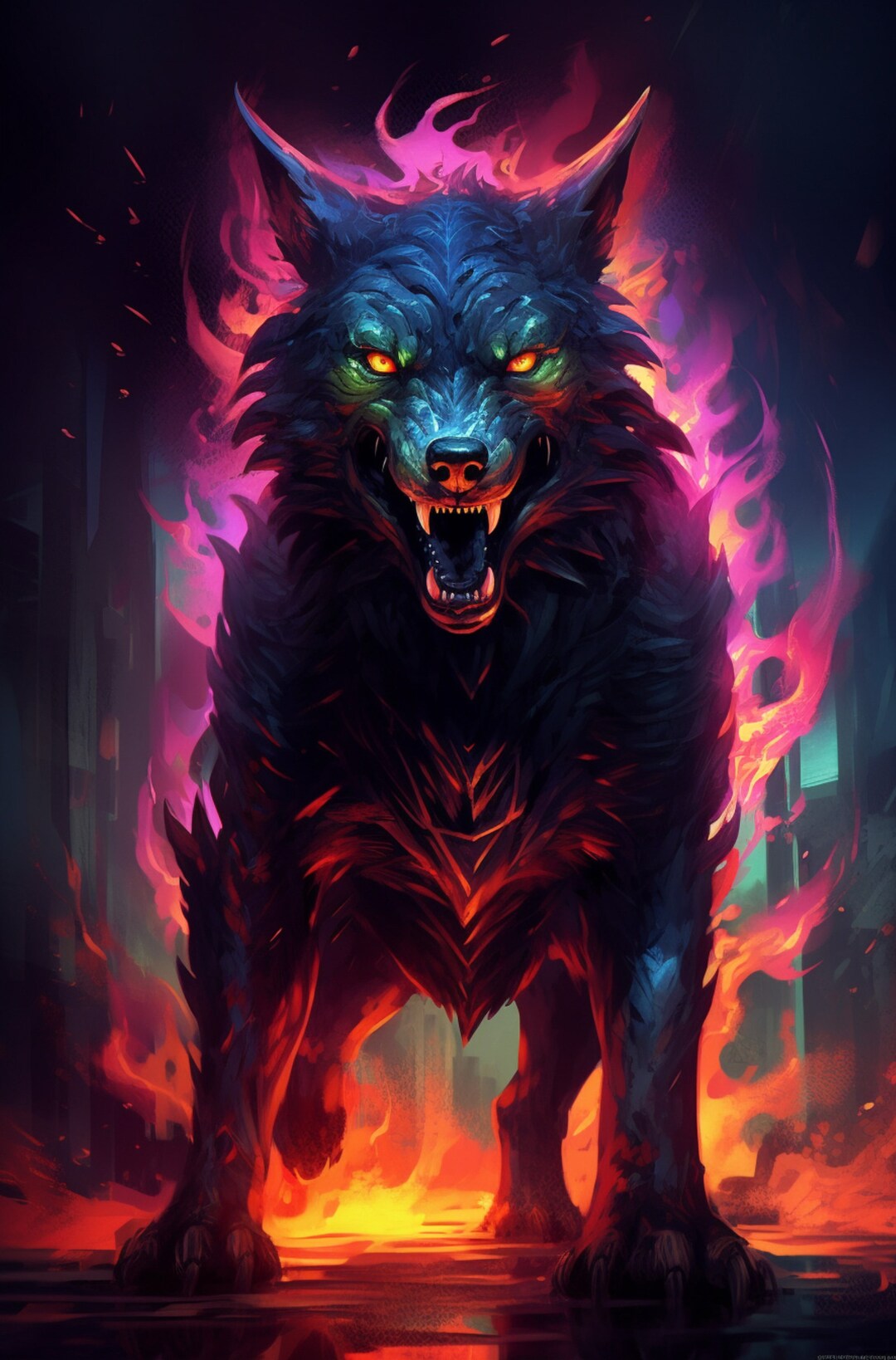 Hellhound in Color - Etsy