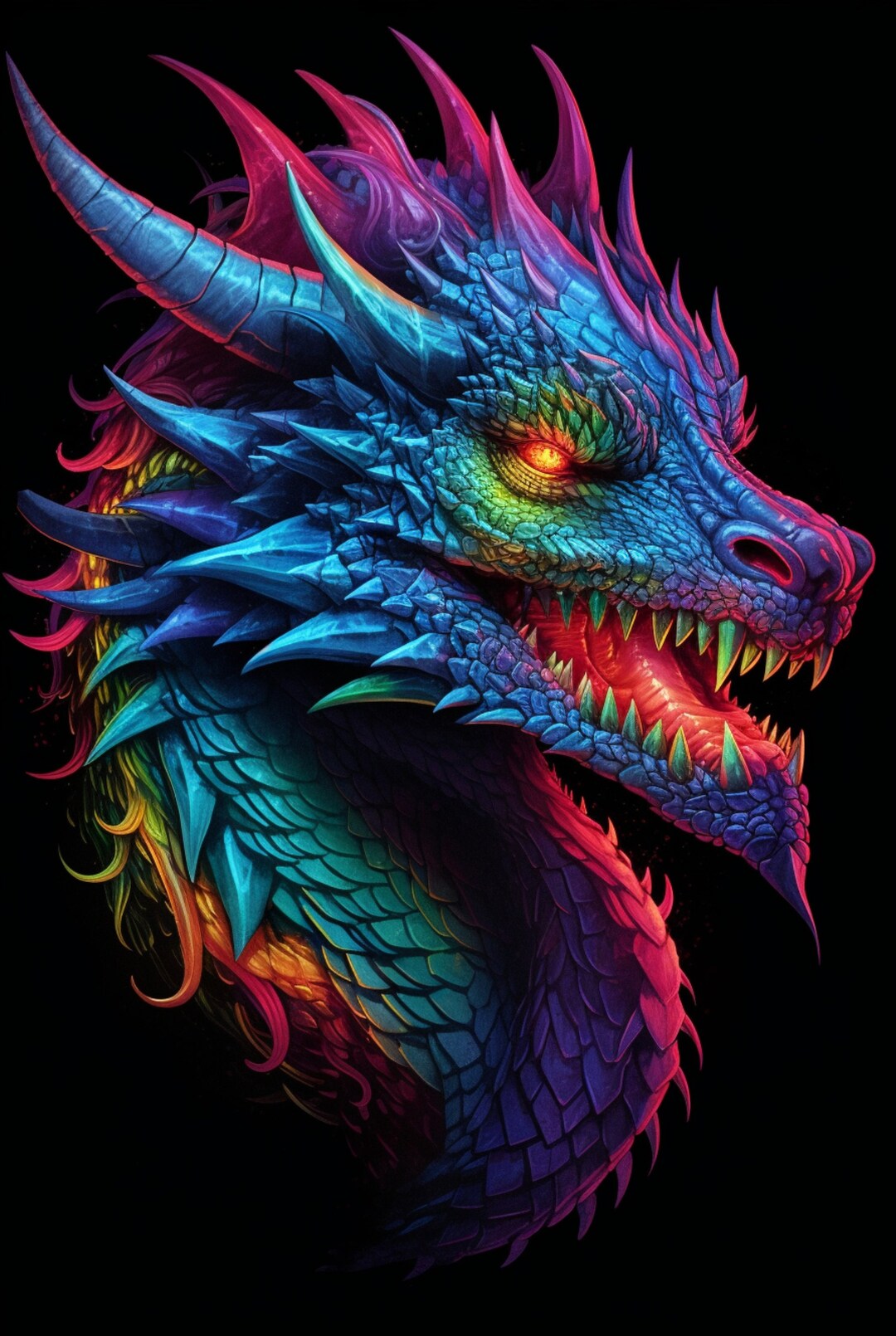 Colorful Dragon Head - Etsy