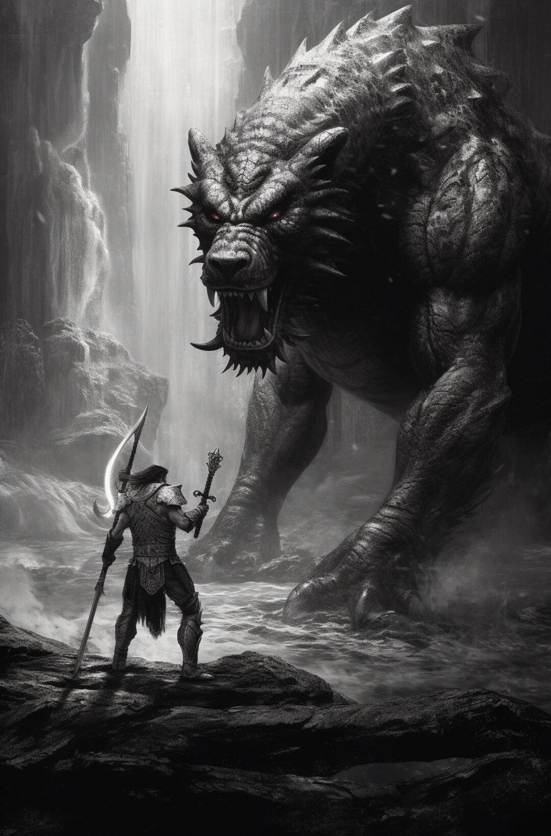 Warrior Vs Beast A - Etsy