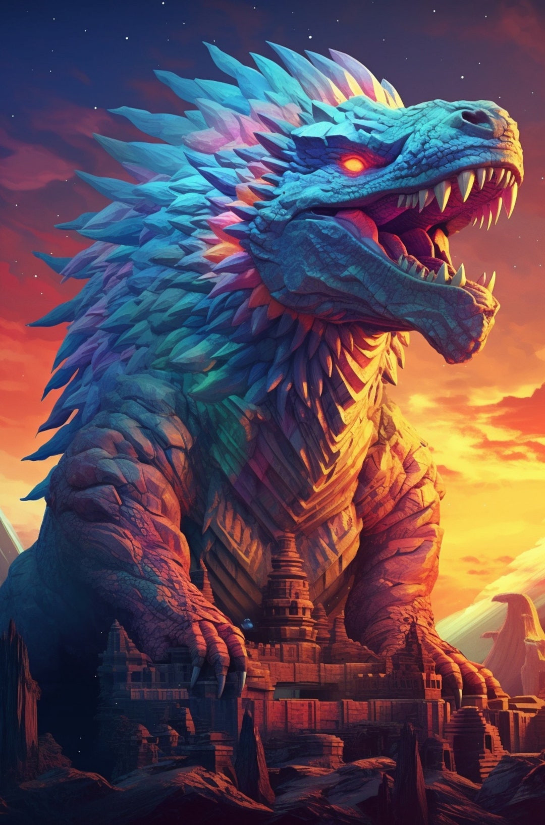 Colorful Ancient Beast - Etsy