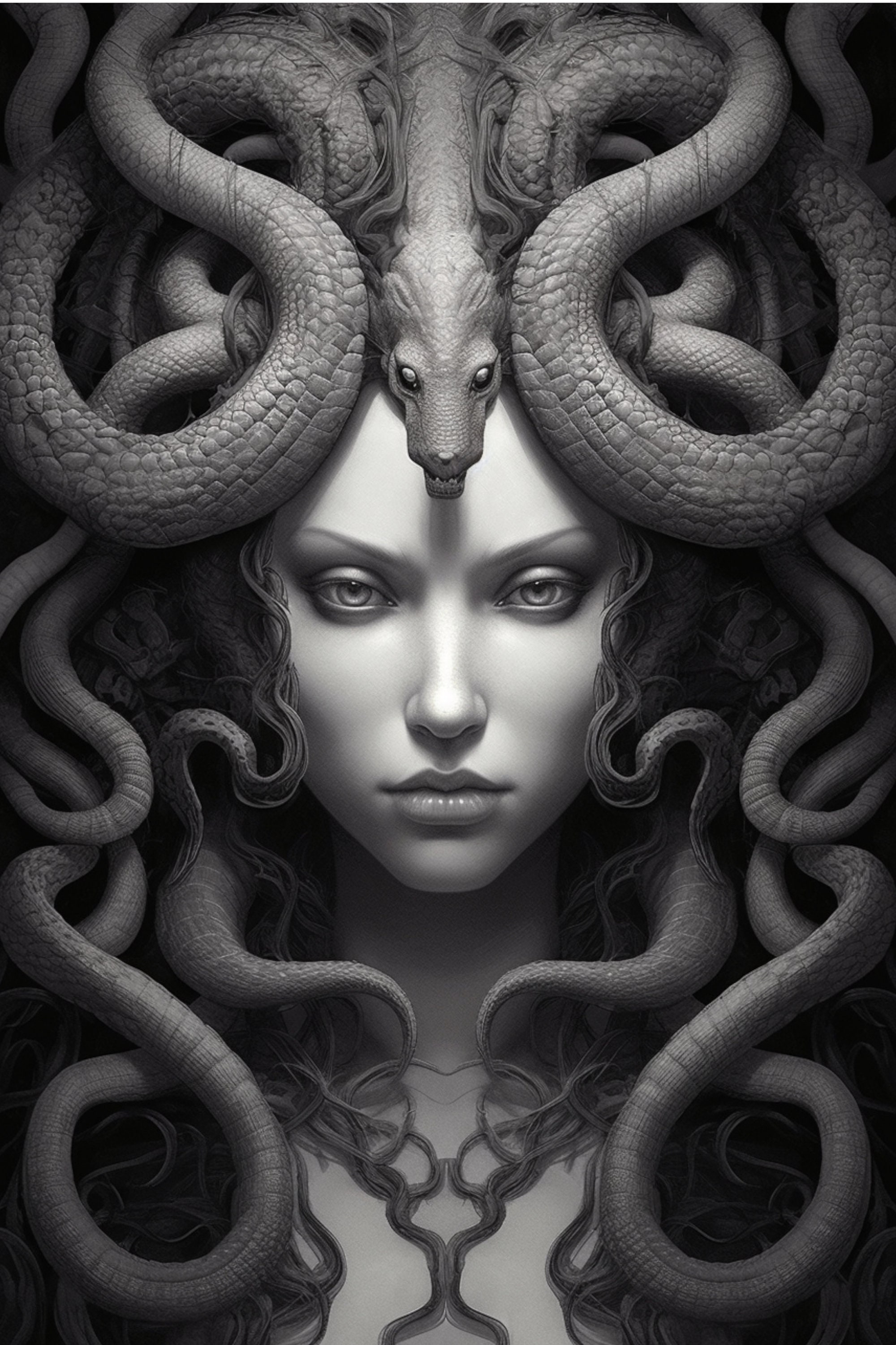 Black and White Medusa - Etsy