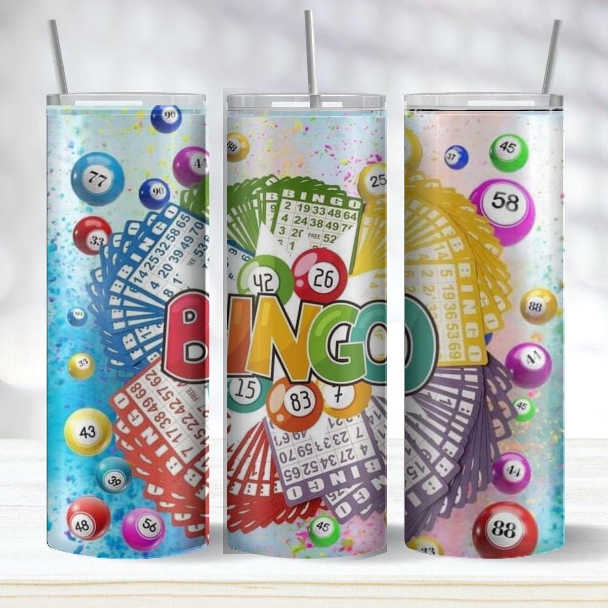 Bingo Tumbler Wrap PNG: 20oz Skinny Sublimation Designs (digital ...