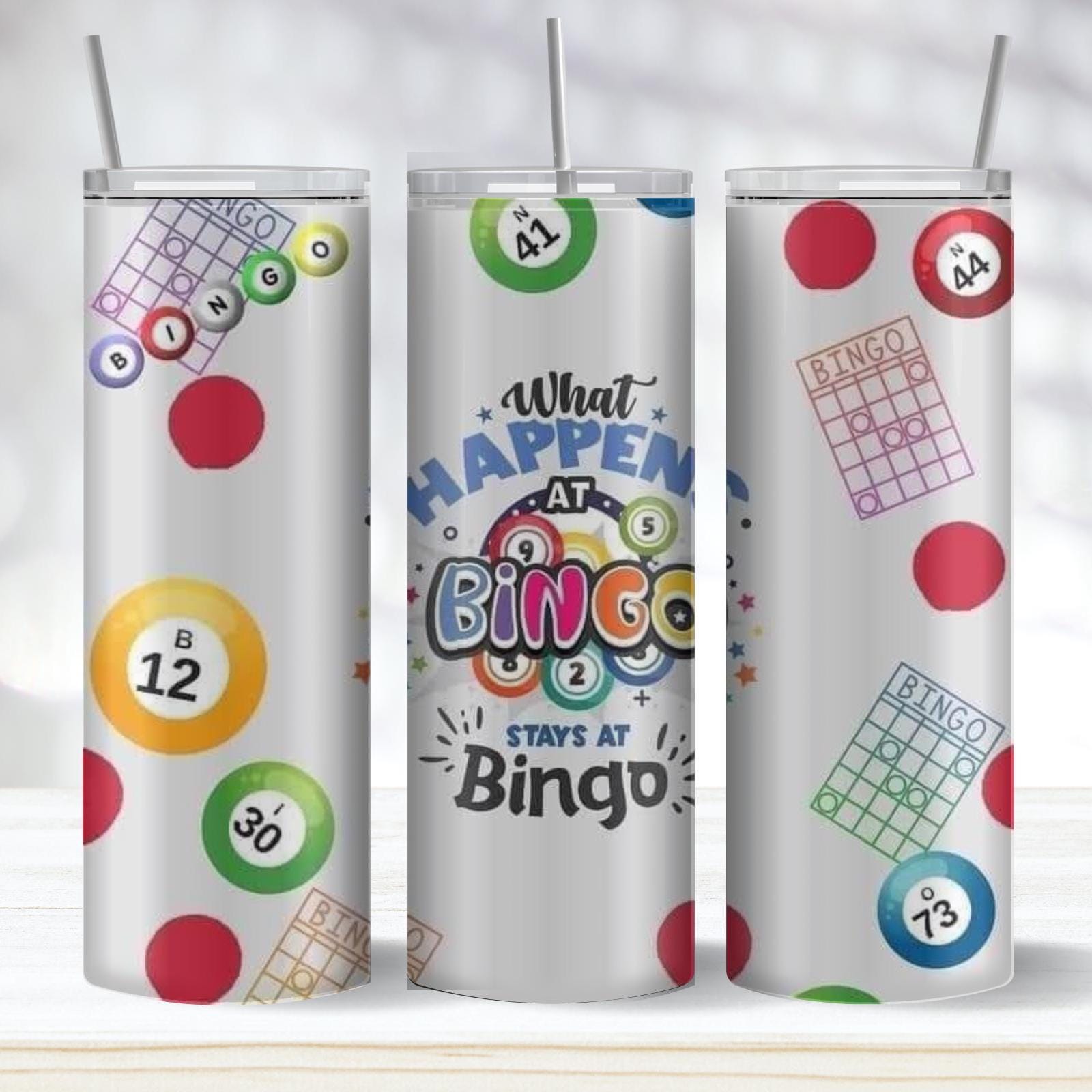 Bingo Tumbler Wrap PNG: 20oz Skinny Sublimation Designs (digital ...