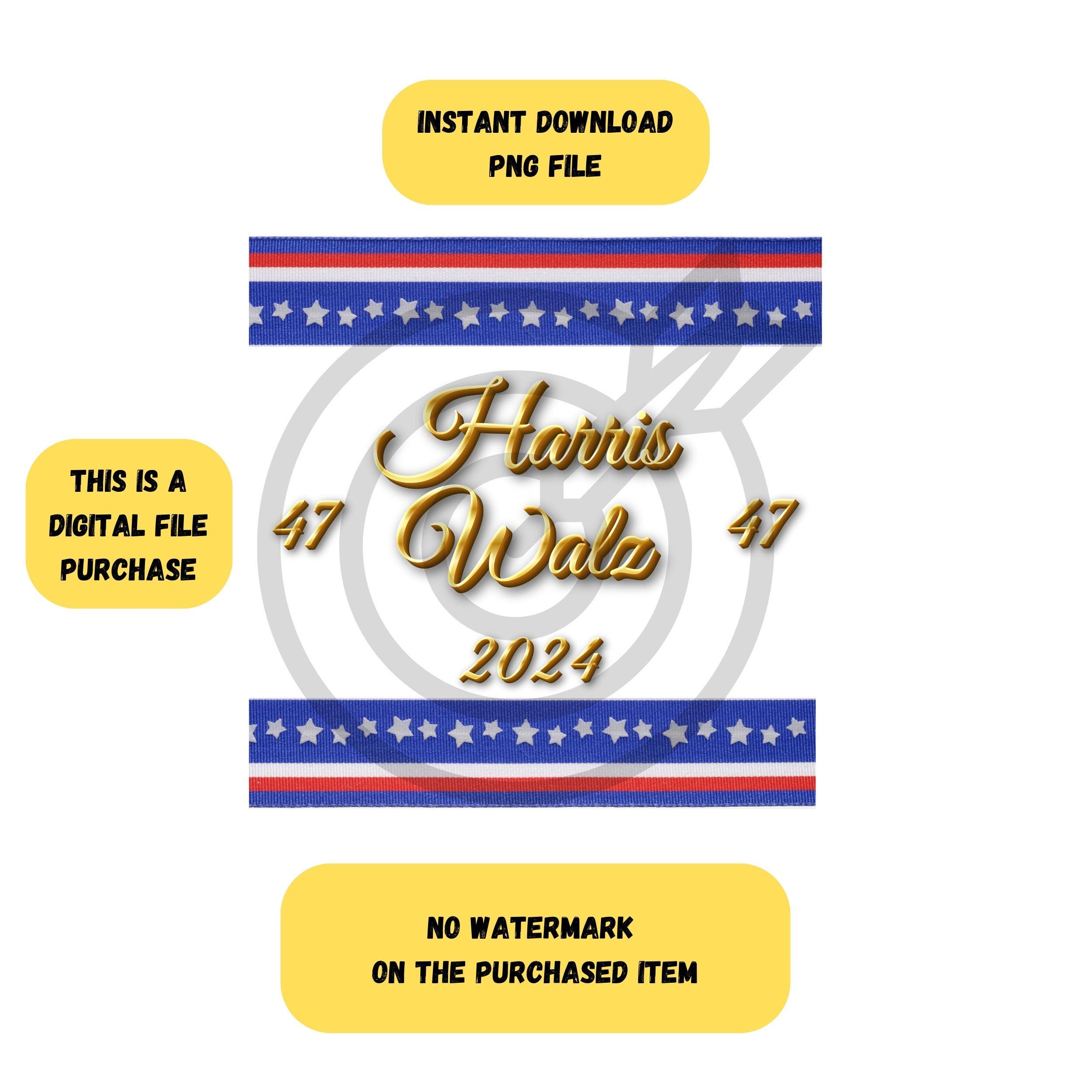 Harris Walz Gold 3D Text PNG Clip Art, Instant Download, Kamala Harris ...