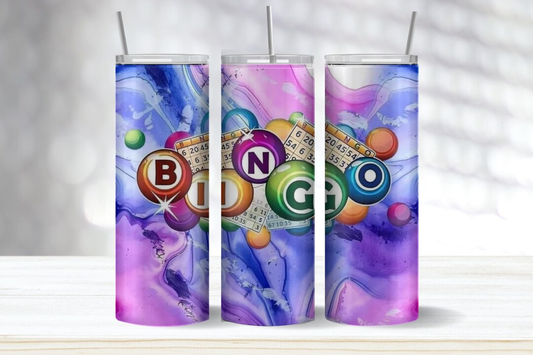 Bingo Balls Tumbler Wrap PNG, Bingo Cards and Balls 20 Oz Skinny ...