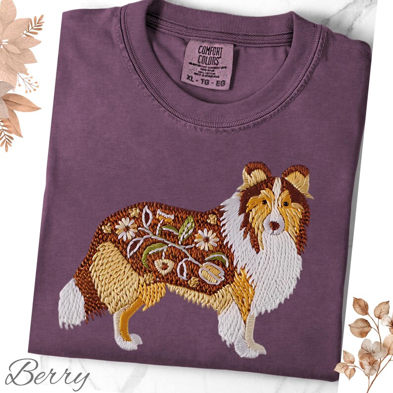 Comfort Colors Shetland Sheepdog T-shirt, Sheltie Collie Printed ...