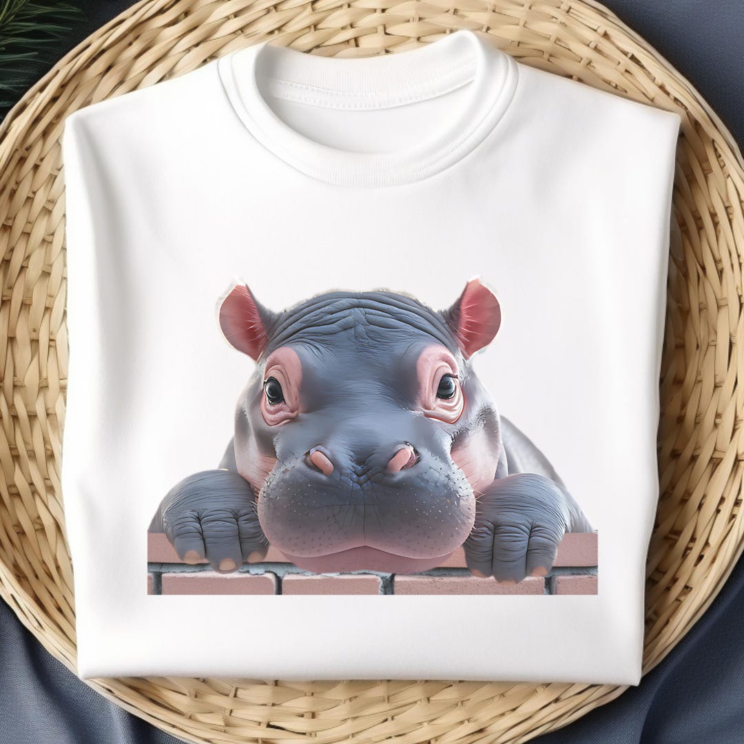 Moo Deng Shirt, Funny Baby Hippo Moo Deng Gang, Cute Baby Pygmy Hippo ...