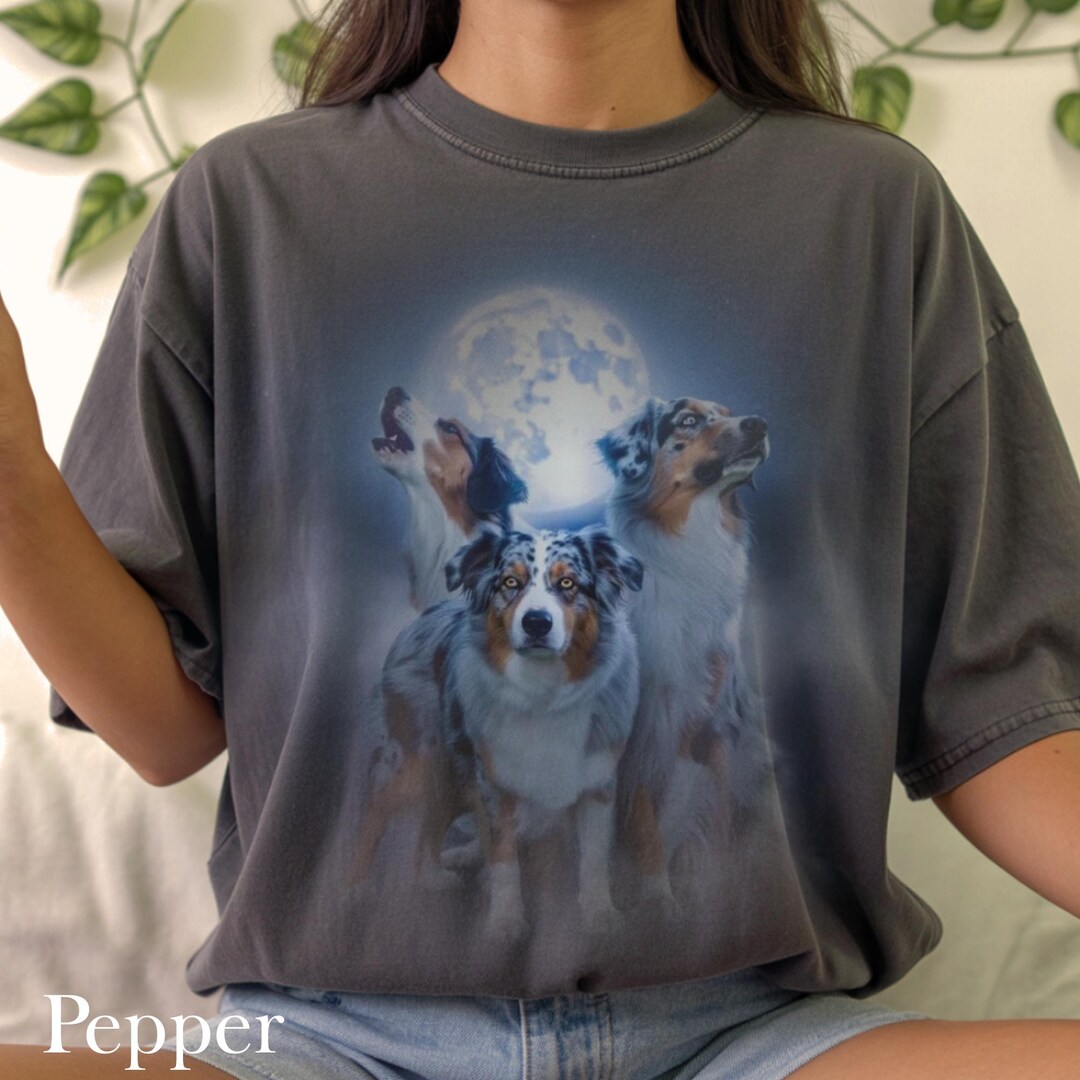 Comfort Colors Howling Australian Shepherd, Vintage 90s Graphic Shirt ...