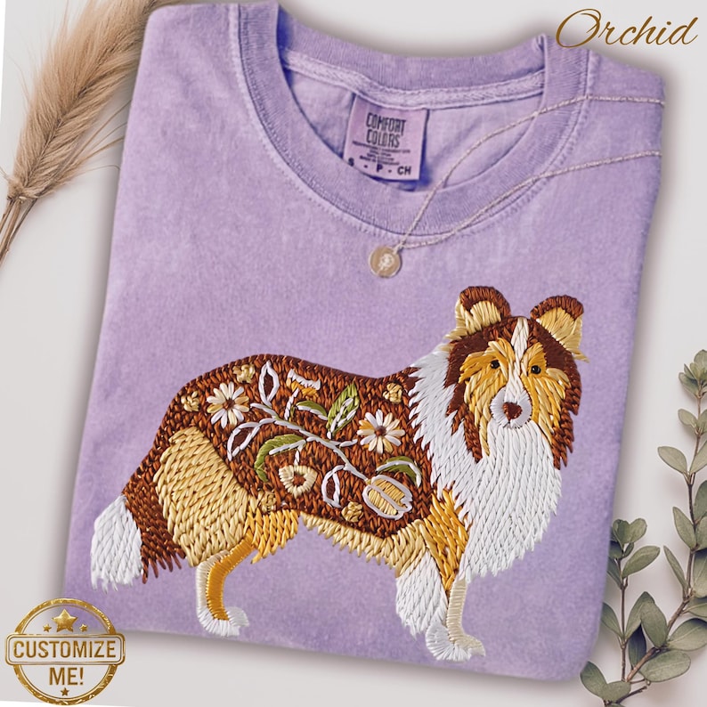 Comfort Colors Shetland Sheepdog T-shirt, Sheltie Collie Printed ...