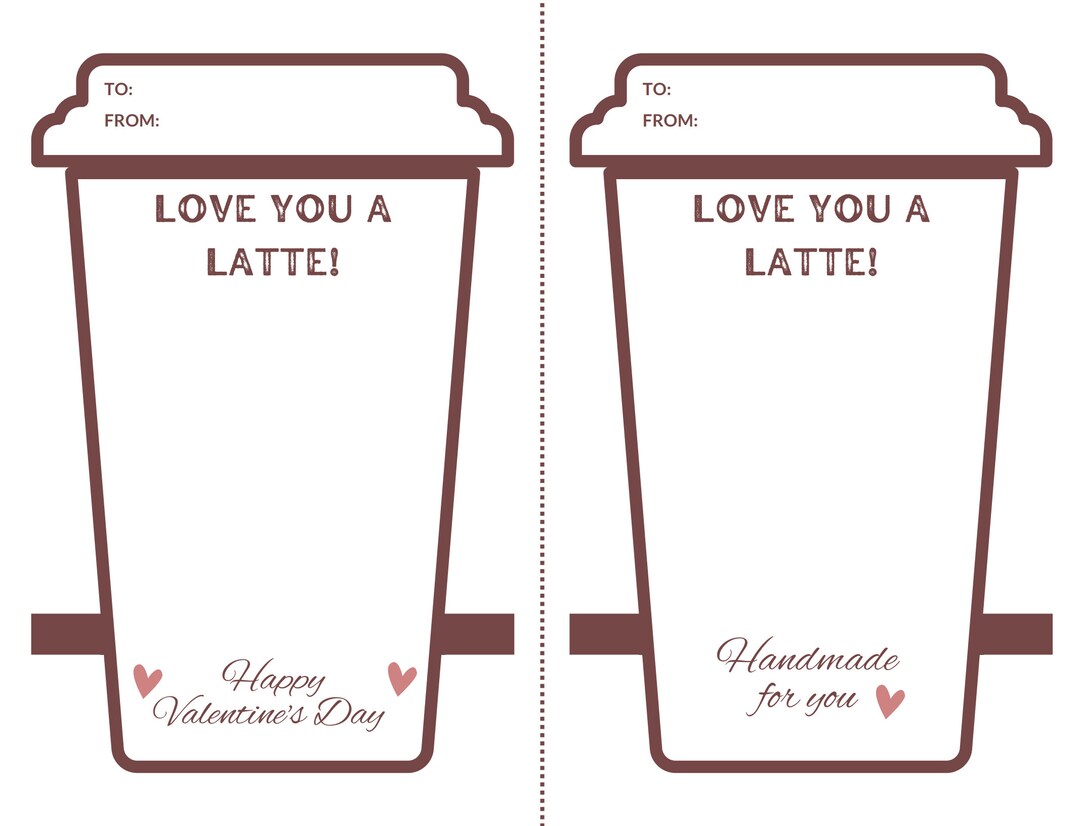 Valentine's Day Cup Cozy Sleeve Card, Printable Insert Coffee Cup ...