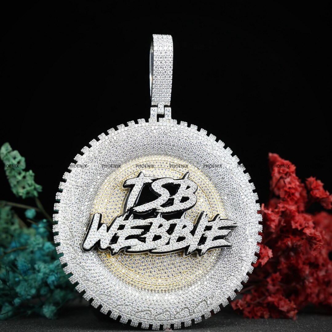 Custom Iced Out Medallion | 925 Sterling Silver Two Tone Moissanite ...