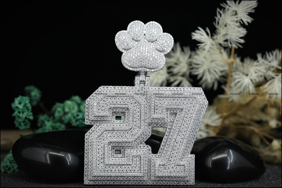 Personalized Diamond Number Pendant for Men | Custom Moissanite ...