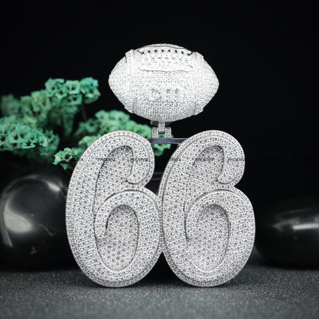 Custom Large Size Numbers Pendant | Luxury Moissanite Diamond Block ...